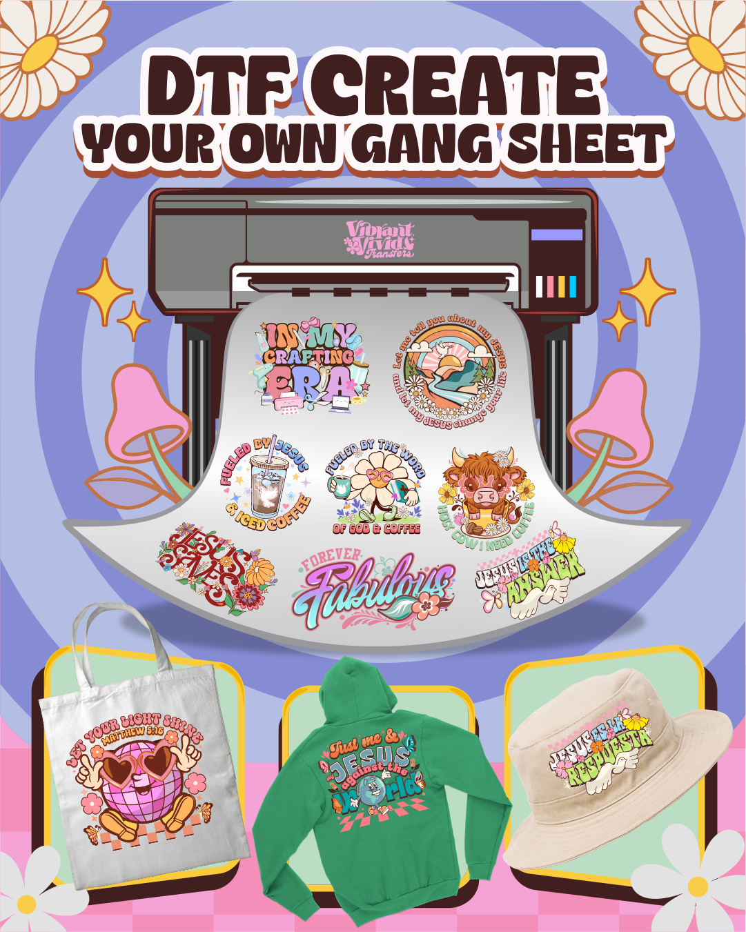 DTF-CREATE YOUR OWN GANG – VibrantVividTransfers